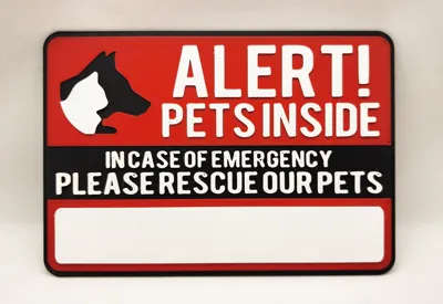 Alert! Pets Inside Signs - 3 Color by TripleGWorkshop - MakerWorld