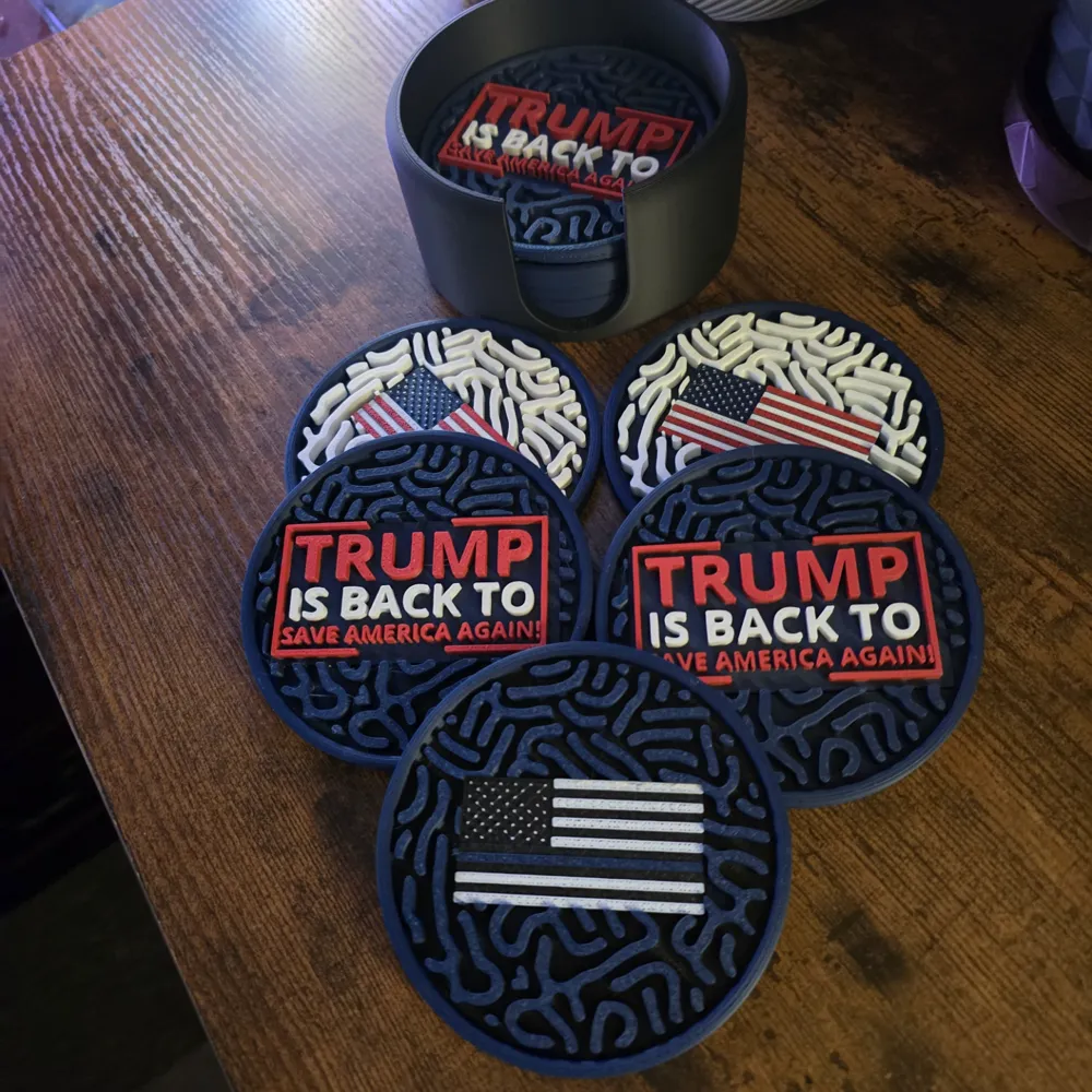 Trump (2024) is back coaster - Free 3D Print Model - MakerWorld