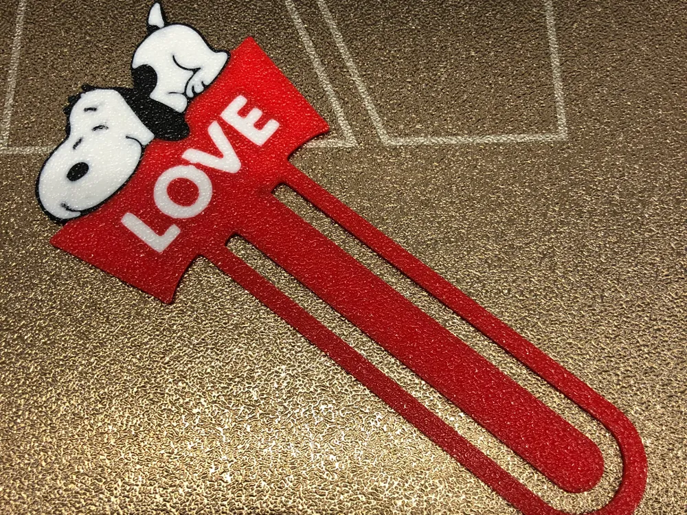 Snoopy Love Valentine's day bookmark by Simon3D - MakerWorld