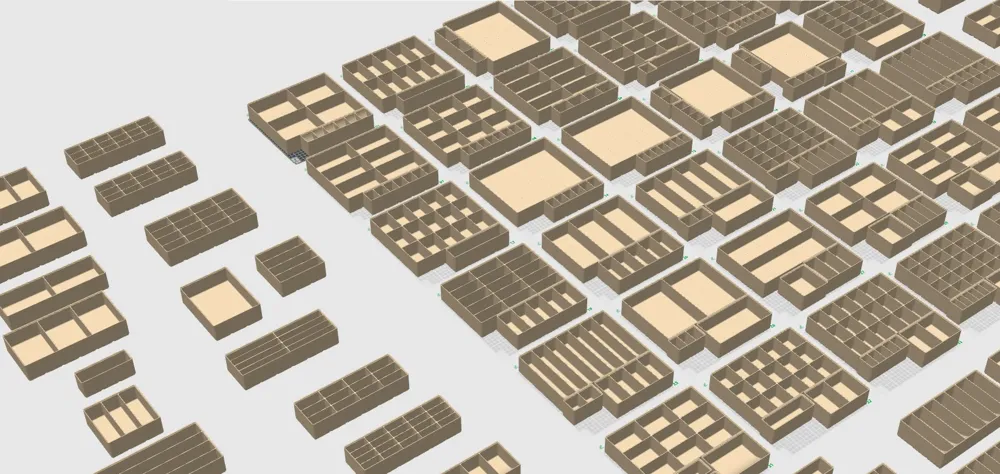 192 Piece Gridfinity Bin Set|42mm Base|49mm Height - Free 3D Print ...