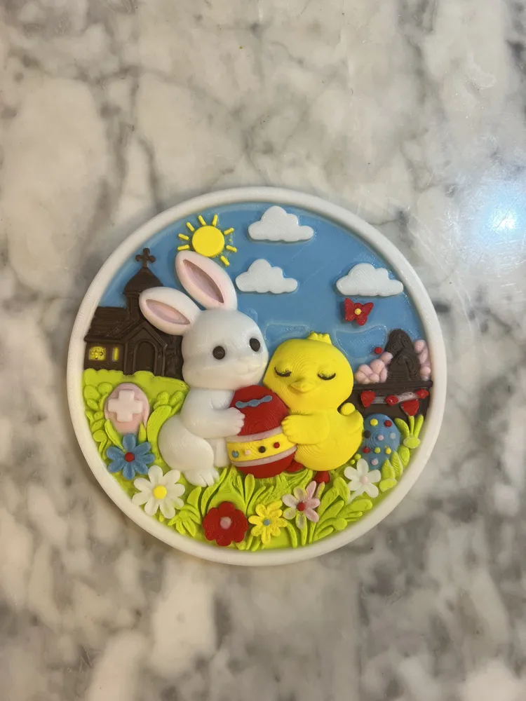 Easter Hug – 3D Multicolor Diorama Magnet - MakerWorld 3D Model | 3Drop