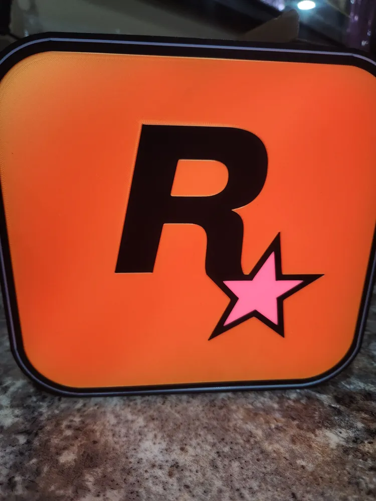 Rockstar video games lightbox - Free 3D Print Model - MakerWorld