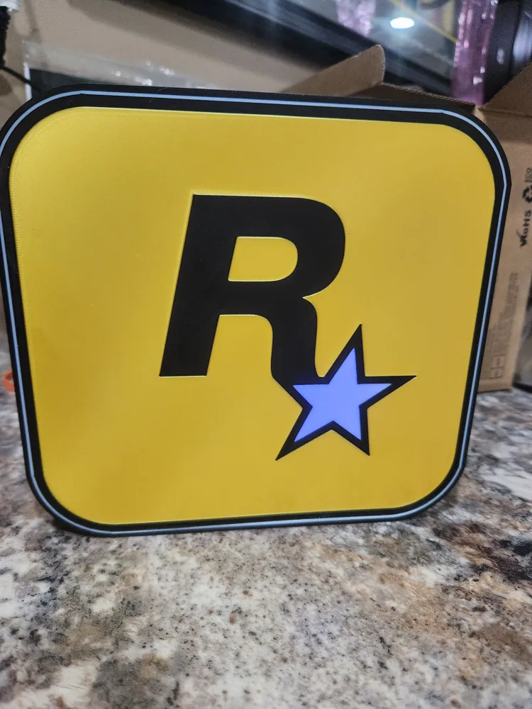 Rockstar video games lightbox - Free 3D Print Model - MakerWorld
