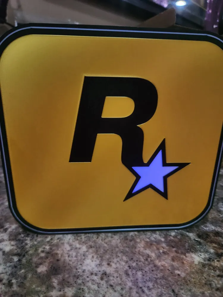 Rockstar video games lightbox - Free 3D Print Model - MakerWorld