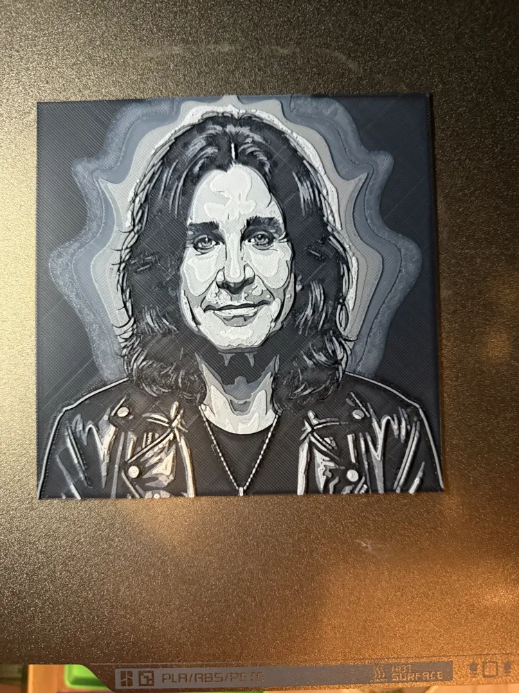 Ozzy Osbourne Tribute HueForge Painting Greyscale by Viola's HueForge MakerWorld: Download Free ...