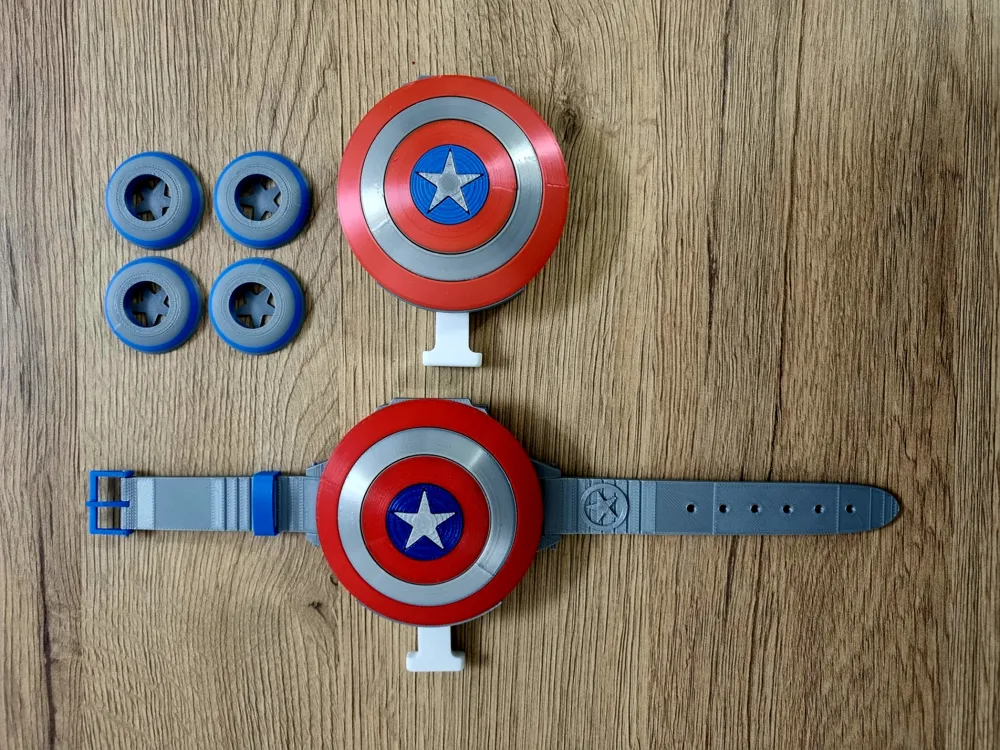 Captain America Disk Launcher by Alex MakerWorld: Download Free 3D Models