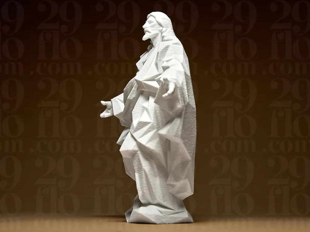 Geometric Jesus Statue - Free 3D Print Model - MakerWorld