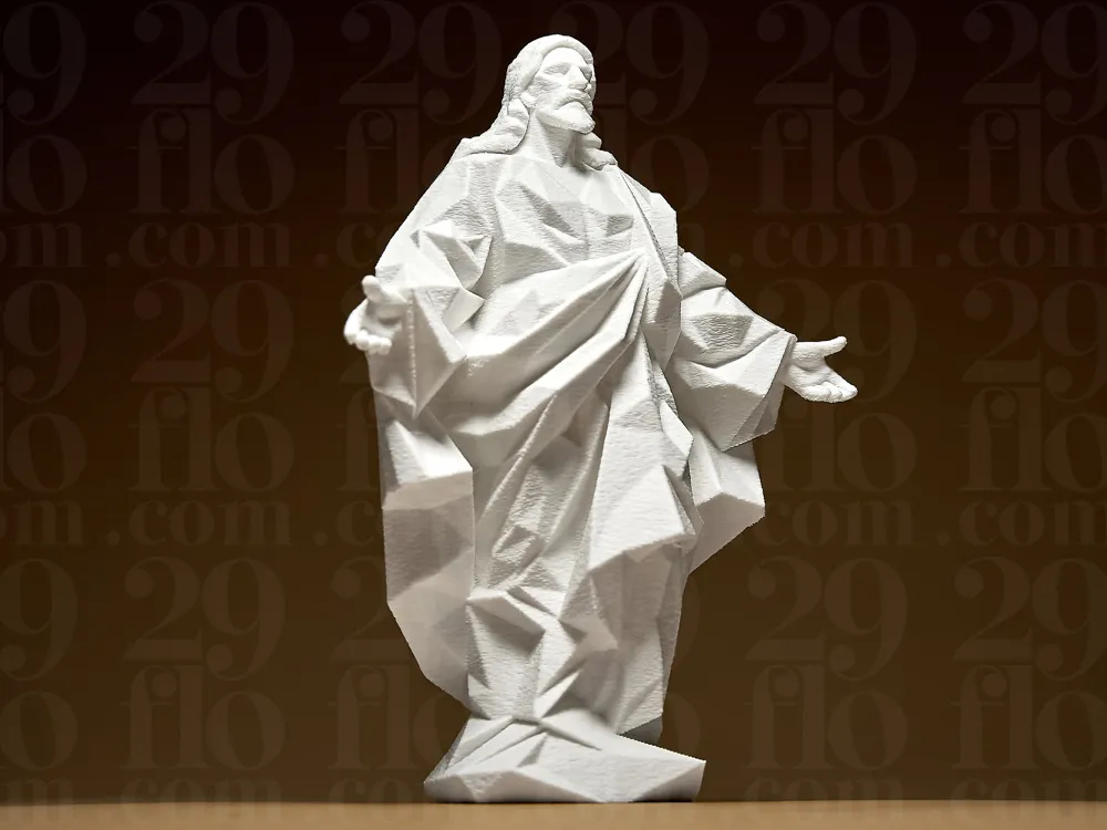 Geometric Jesus Statue - Free 3D Print Model - MakerWorld