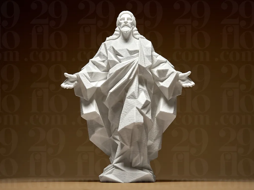 Geometric Jesus Statue - Free 3D Print Model - MakerWorld