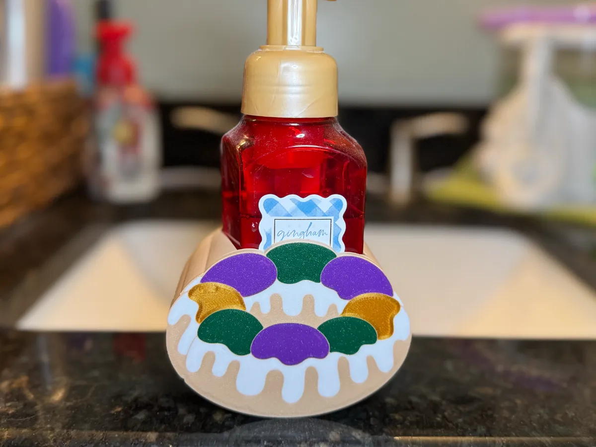 Mardi Gras King Cake BBW Soap Bottle Holder - Free 3D Print Model ...