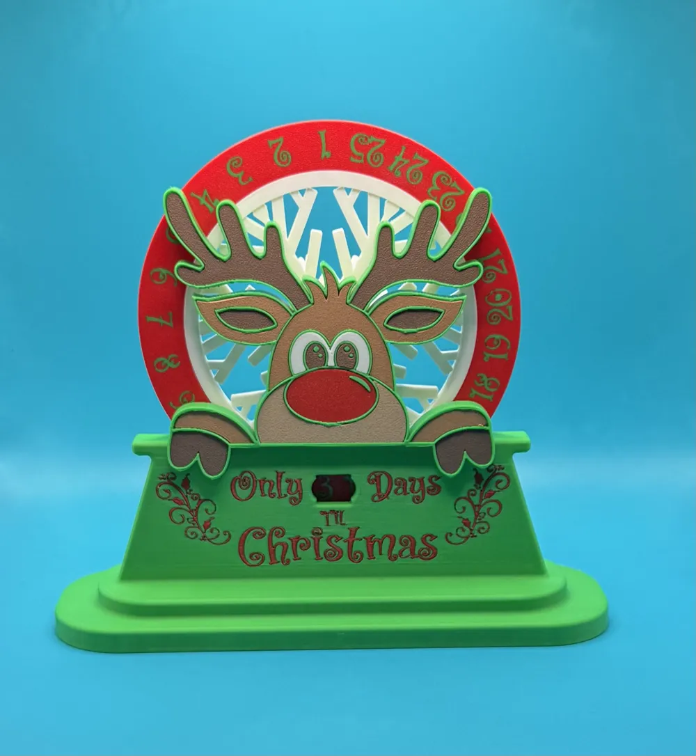 Reindeer Christmas Countdown - Free 3D Print Model - MakerWorld