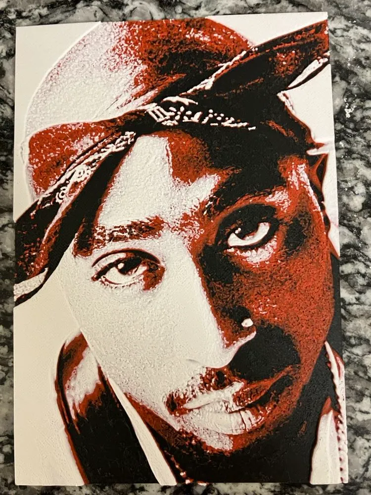 Tupac, includes A1 mini (HueForge) by Houston713Texan - MakerWorld