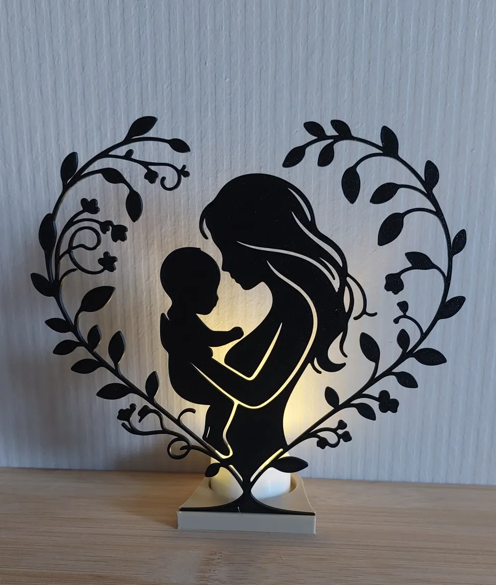 Family Mother's Day LED Tealight Decoration - Free 3D Print Model ...