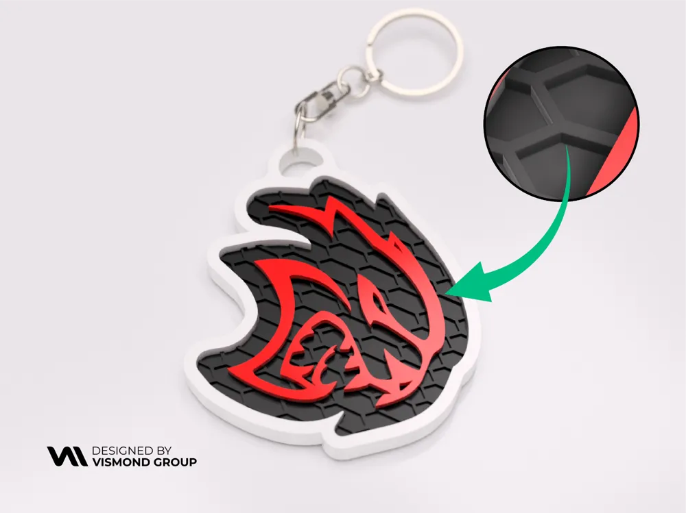 Dodge Hellcat Keychain - Free 3D Print Model - MakerWorld