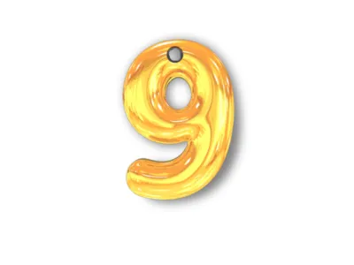 Gold 3D Number "9" Door Sign by Admin - MakerWorld