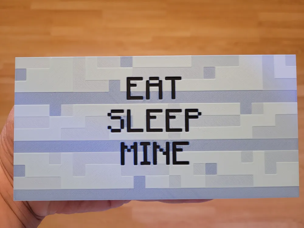 Minecraft Sign - Eat Sleep Mine by Turtle Rangler - MakerWorld
