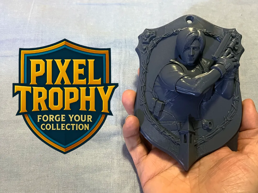 Pixel Trophy – Leon S. Kennedy | Resident Evil 4 - Free 3D Print Model ...