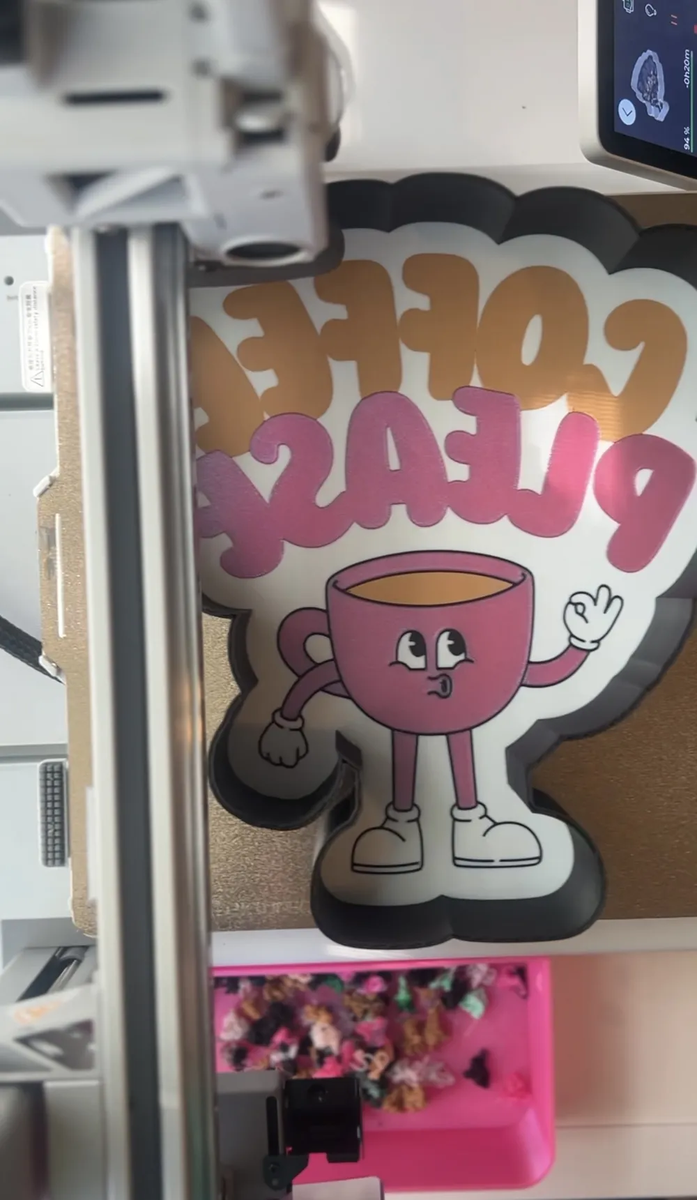 "Coffee Please" Cartoon Lightbox - Free 3D Print Model - MakerWorld