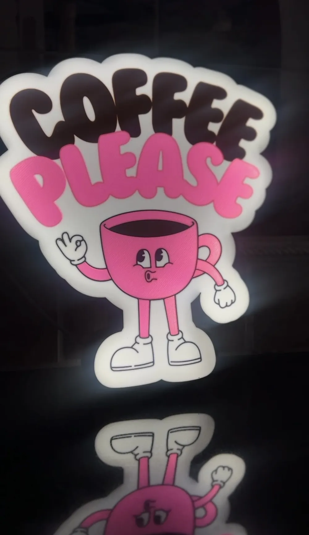 "Coffee Please" Cartoon Lightbox - Free 3D Print Model - MakerWorld
