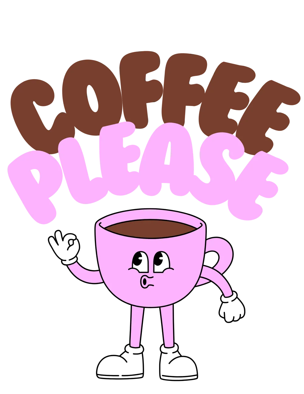 "Coffee Please" Cartoon Lightbox - Free 3D Print Model - MakerWorld