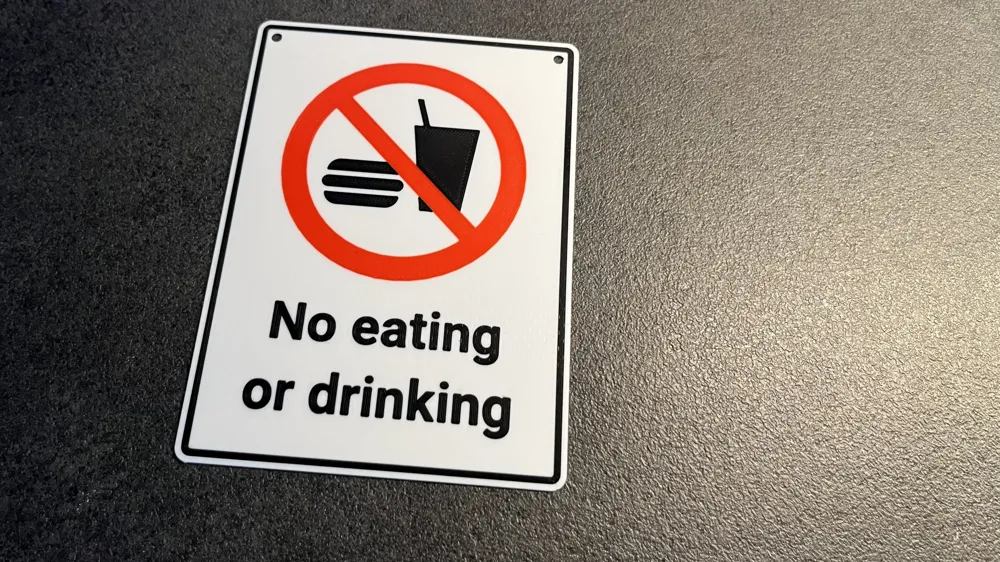 No eating or drinking sign - Free 3D Print Model - MakerWorld