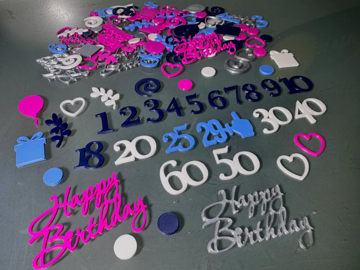 Scatter Decoration Happy Birthday with Numbers - Free 3D Print Model ...