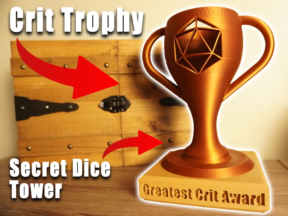 D&D Trophy with Hidden Dice Tower by Deck of DM Things MakerWorld ...