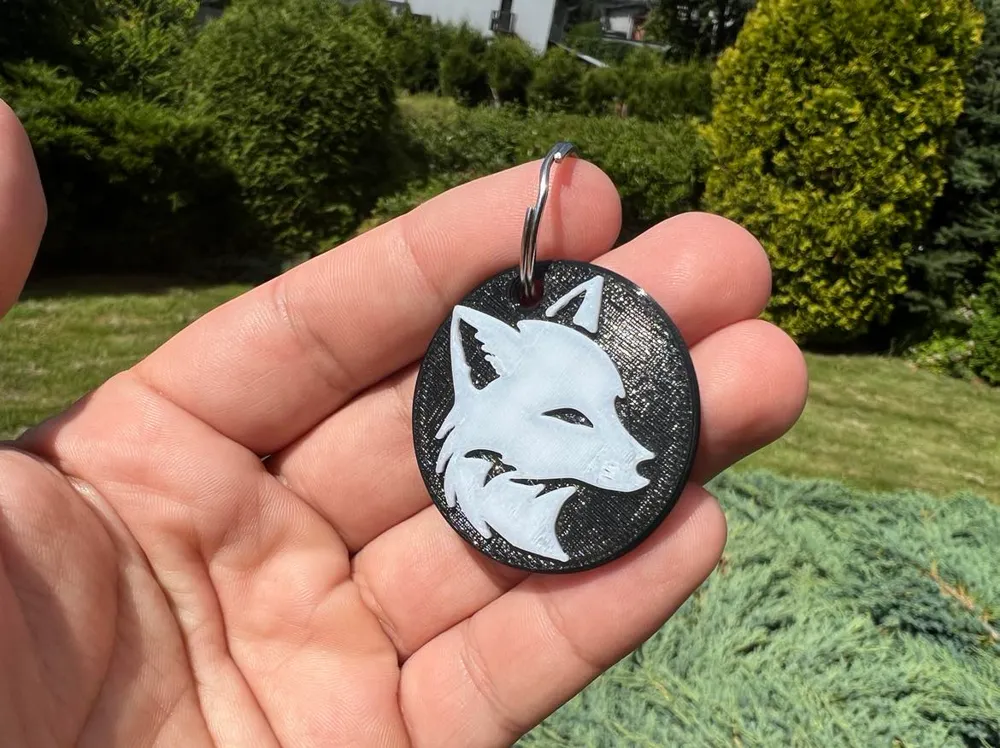 Sweet Fox Round key chain by Fidruki - MakerWorld