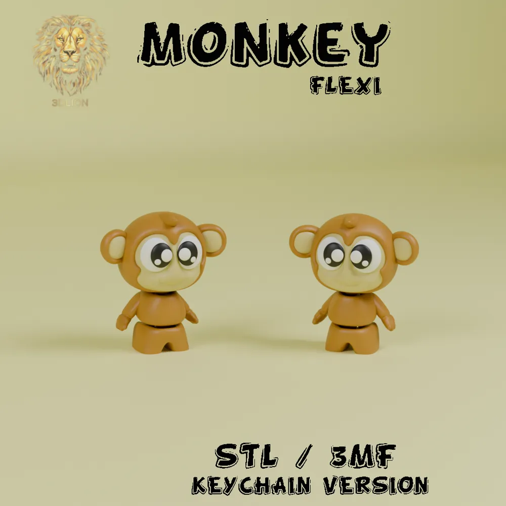 Cute Flexi Monkey by 3DLION MakerWorld: Download Free 3D Models