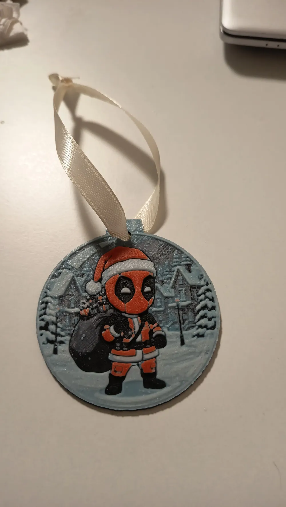 Christmas ornament hueforge Deadpool - Free 3D Print Model - MakerWorld