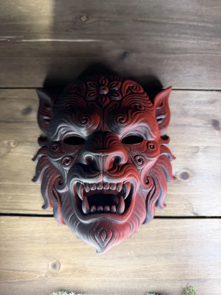 Lobo del Fuego Wolfman Mask sugar skull colorstack - Free 3D Print ...