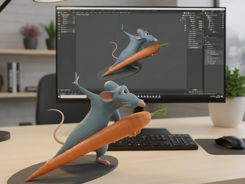 ratatouille with carott disney - Free 3D Print Model - MakerWorld