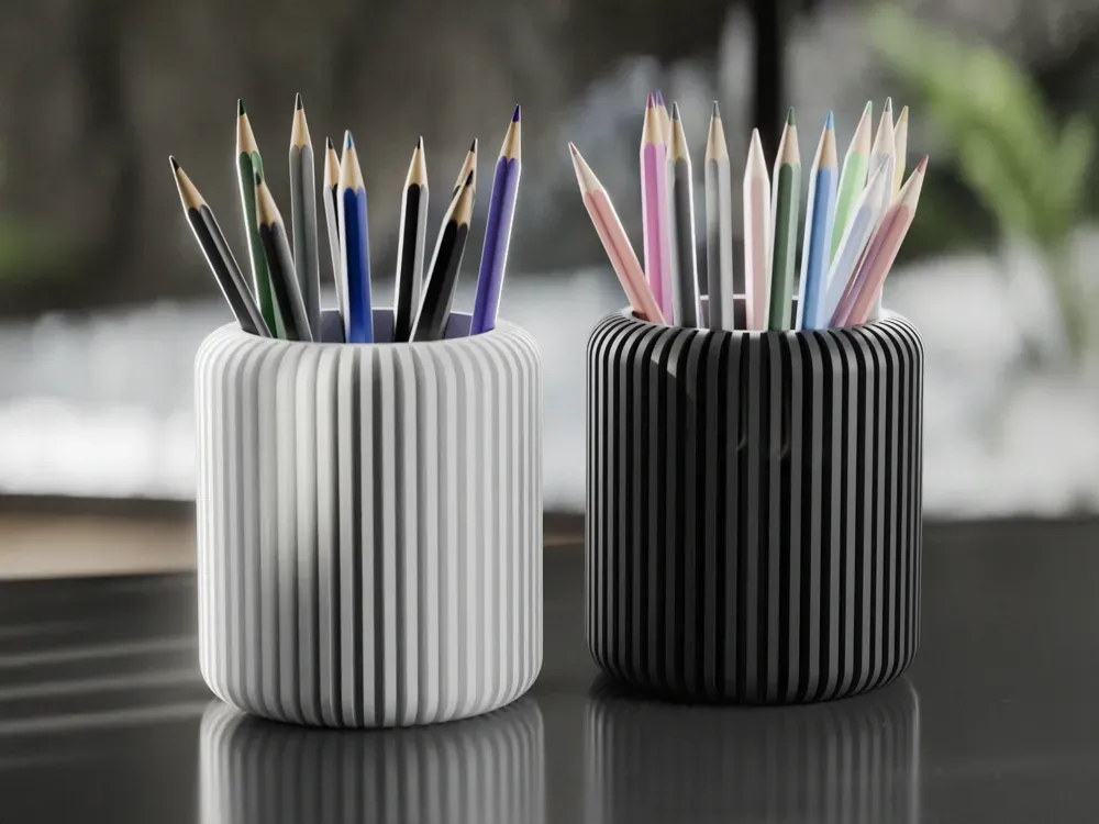 Ribbed Pencil Holder by zGamerZz - MakerWorld