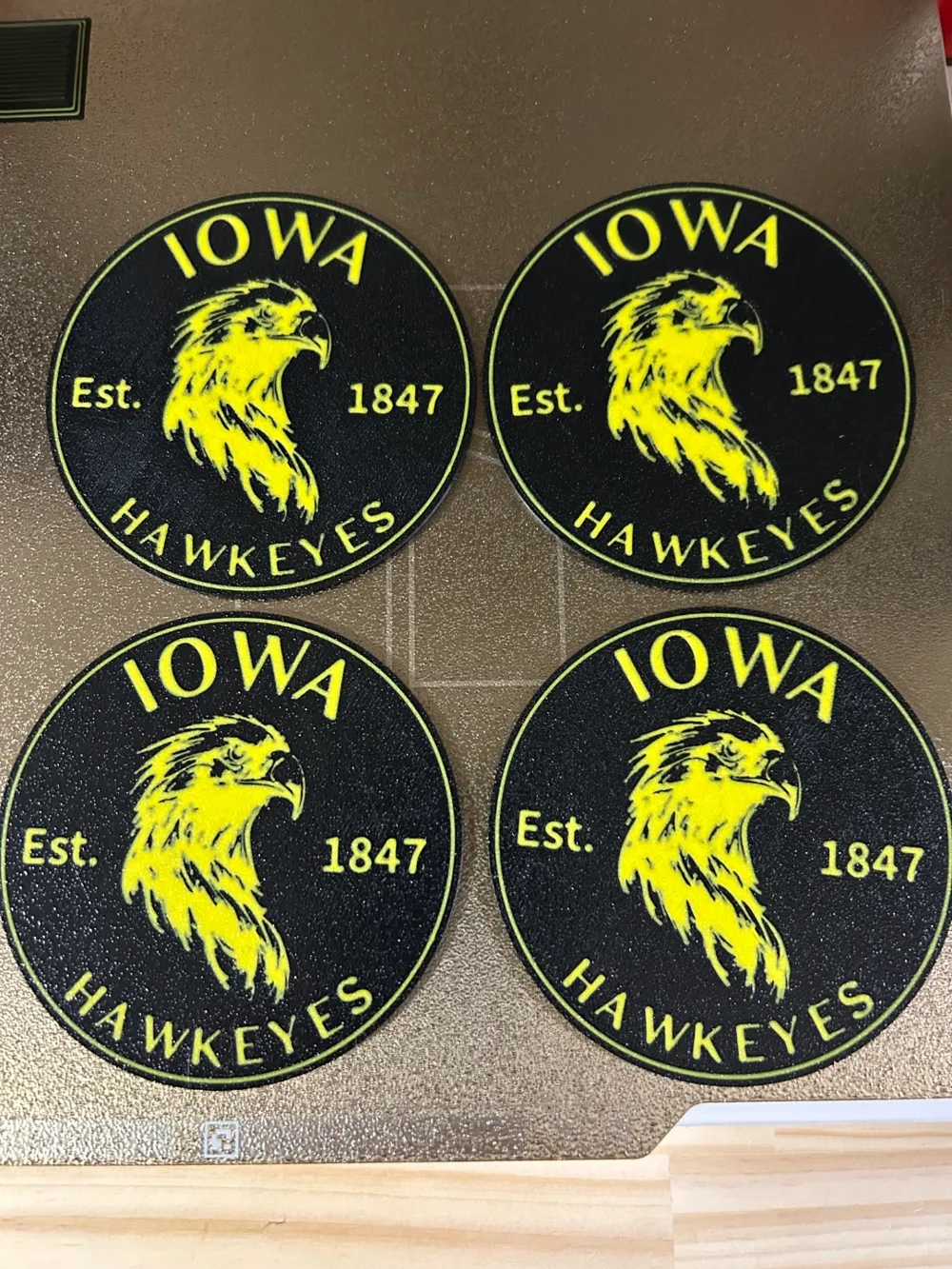 Iowa Hawkeyes Coasters by ScottSchmelzer - MakerWorld