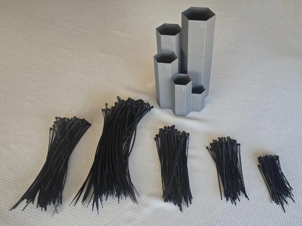 Zip Tie Container w/Lids - Holds 250+ in 5 sizes by robrmg MakerWorld ...
