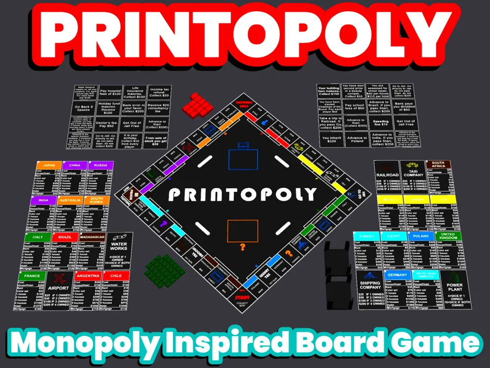PRINTOPOLY - Monopoly Inspired Board Game by Fabian Olczak MakerWorld ...