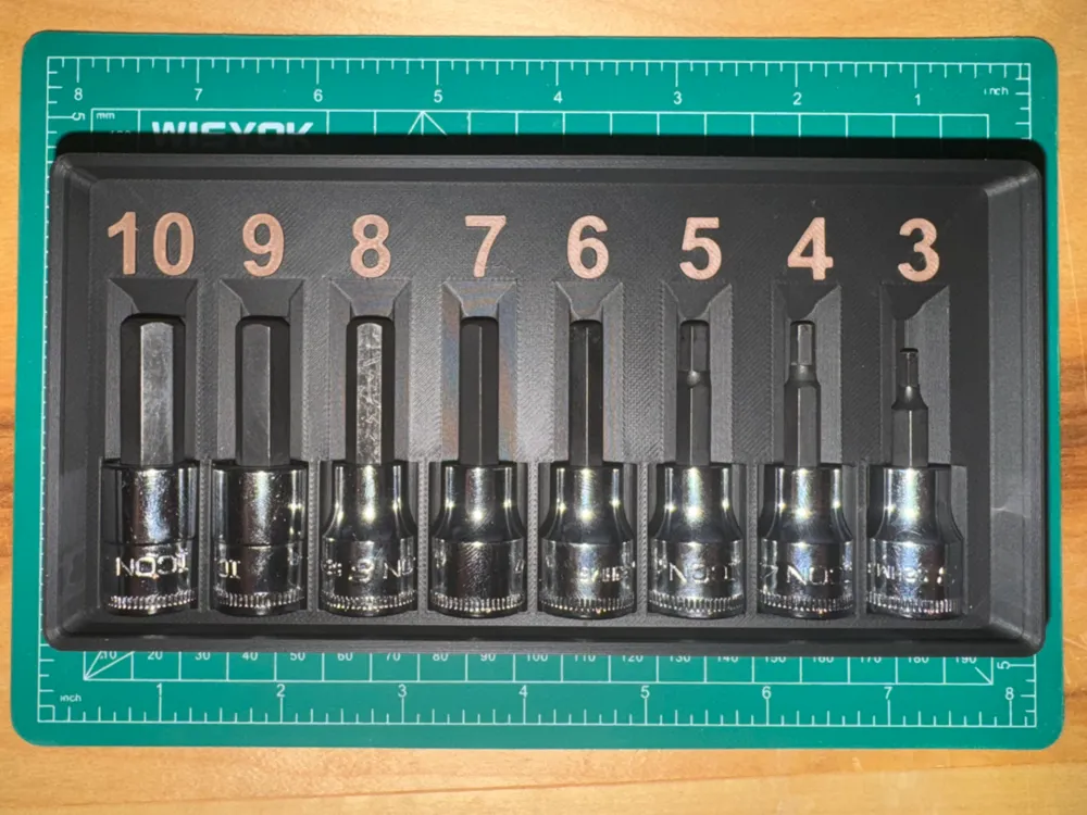 ICON Hex-Bit Socket Set Gridfinity by jmeu MakerWorld: Download Free 3D Models