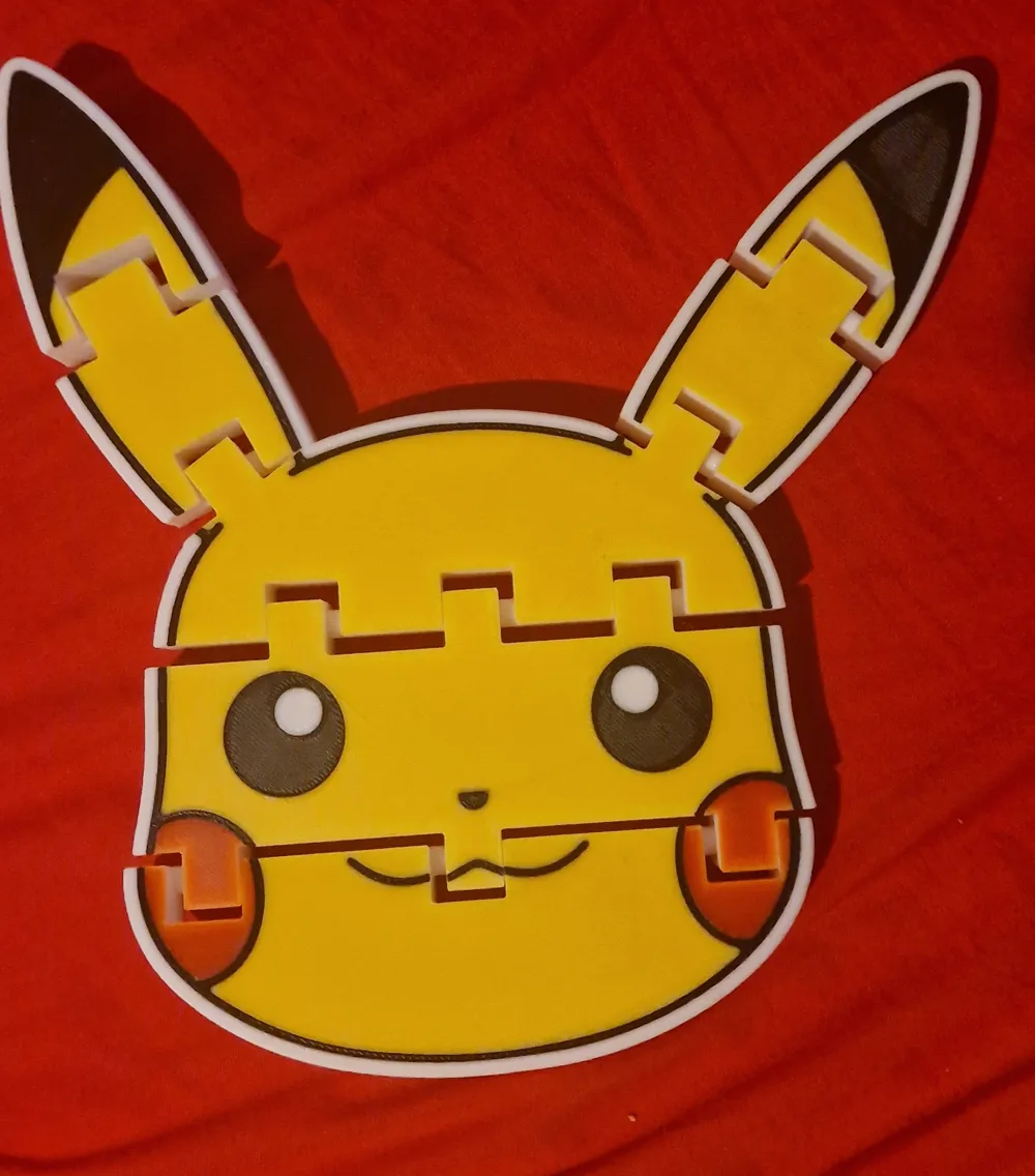 Pikachu Articulated Flexi face pre-colored - Free 3D Print Model ...