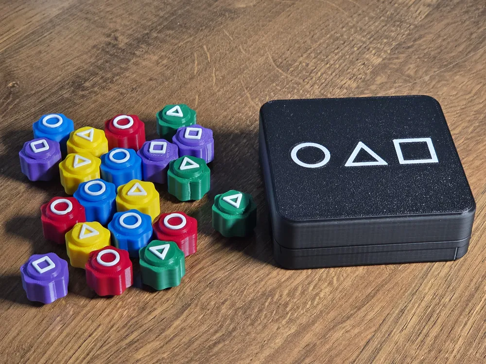 Squid Game 1 Gonggi Set (With Case) - Free 3D Print Model - MakerWorld