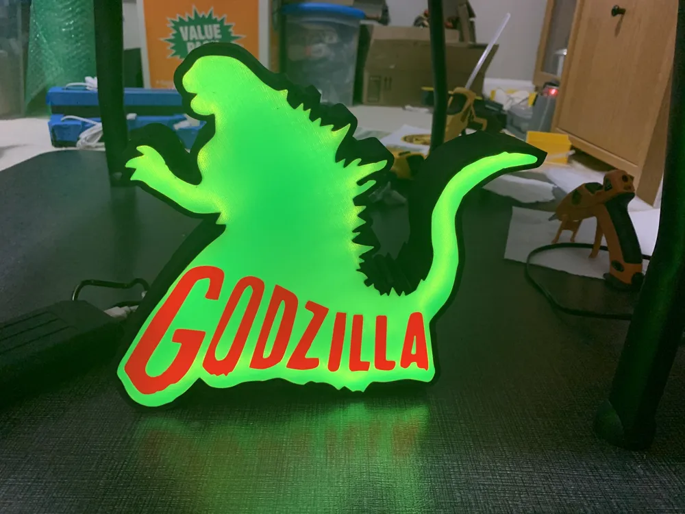 Godzilla Lightbox by MattInDetroitMakerWorld: Download Free 3D Models