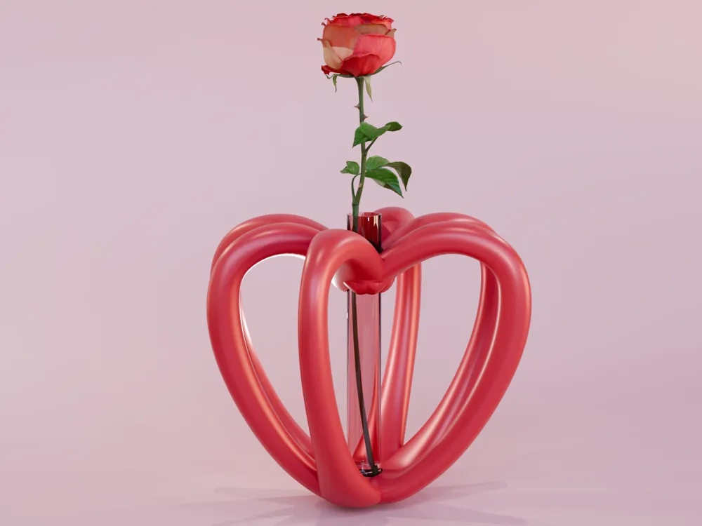Heart Vase for Rose | Valentine's Day Vase by Julia MakerWorld ...