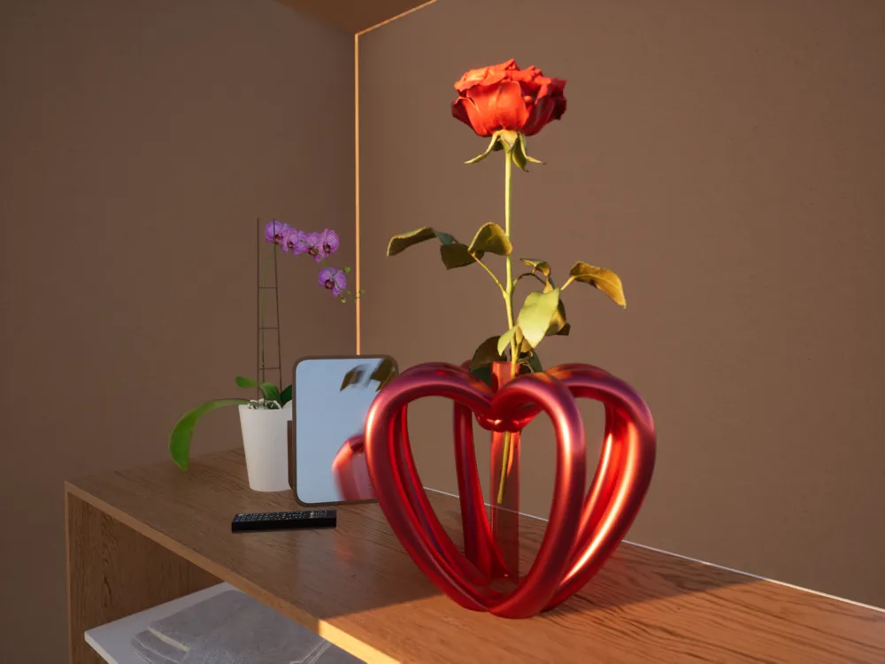 Heart Vase for Rose | Valentine's Day Vase by Julia MakerWorld ...