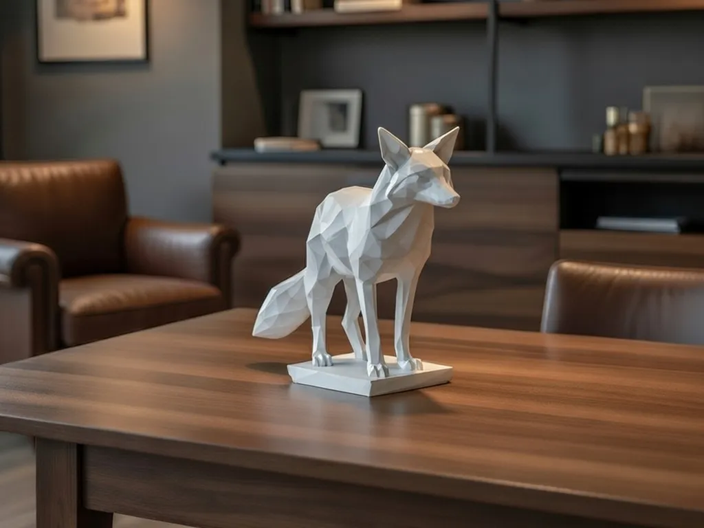 Ultra Low Poly Geometric Fox Sculpture - Free 3D Print Model - MakerWorld