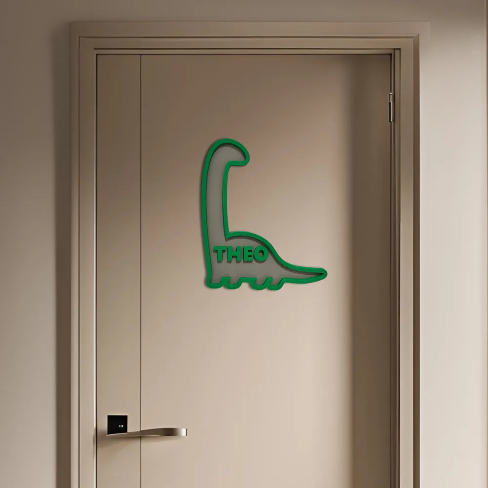 Dinosaur Door Sign – Customizable with Name - Free 3D Print Model ...