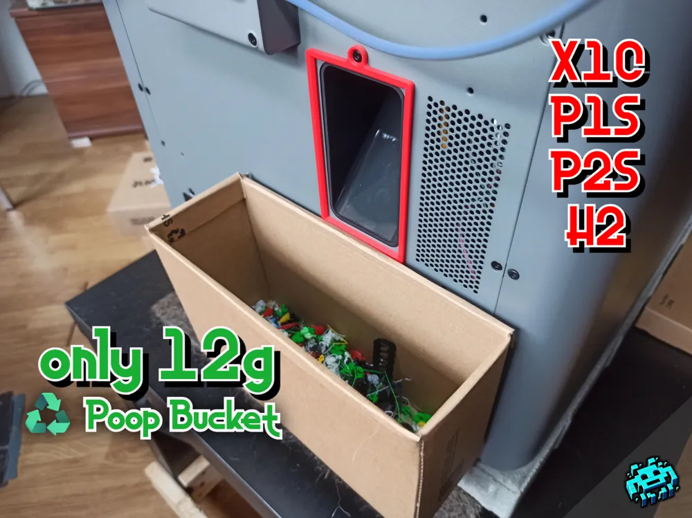Filament Poop Box/Bucket Holder X1C/P1S/P2S/H2x - Free 3D Print Model ...