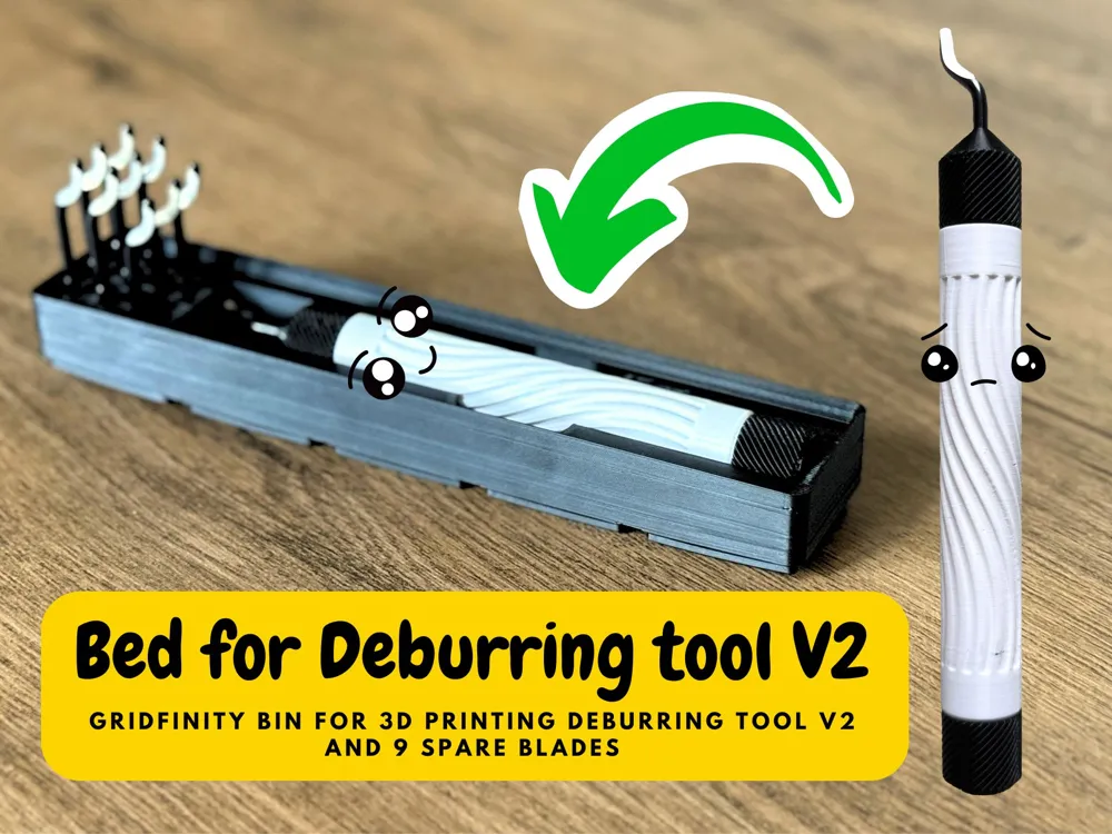 Gridfinity bin for Deburring Tool Remixed by Turbopstros - MakerWorld