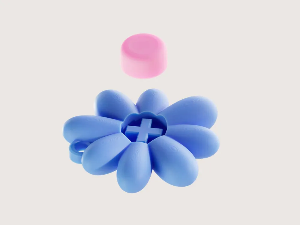 Flower Keychain Two Tone - Free 3D Print Model - MakerWorld