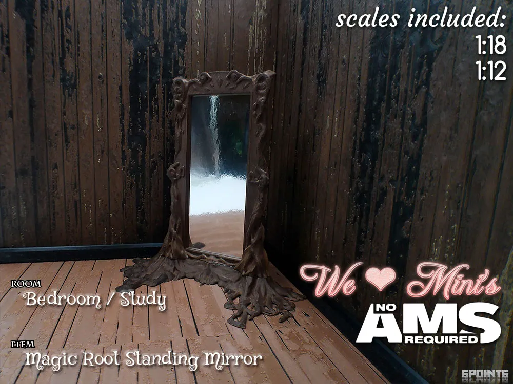 Dollhouse - Magic Root Standing Mirror - Free 3D Print Model - MakerWorld