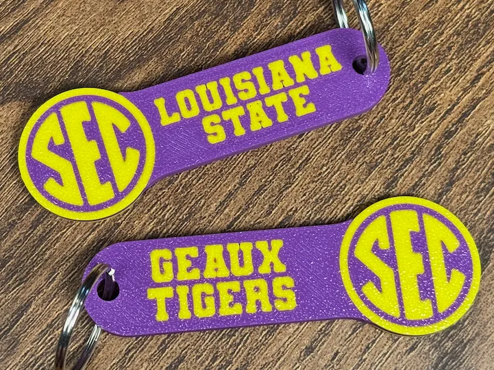LSU Tigers SEC Football Keychain by dcv designs - MakerWorld
