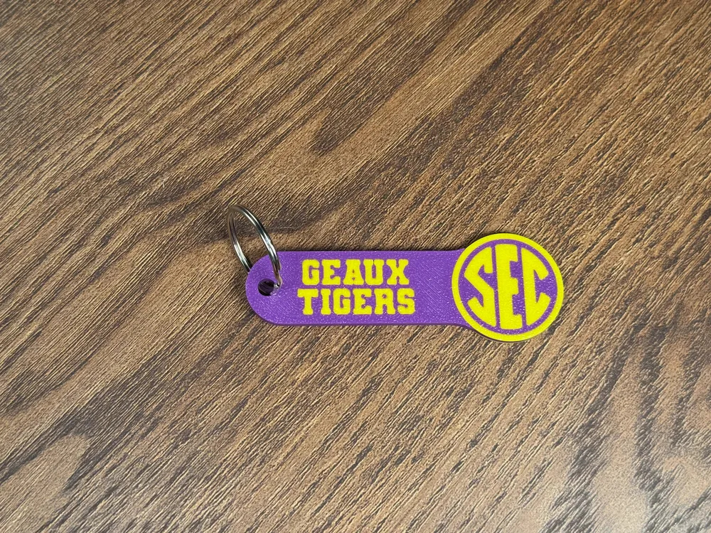 LSU Tigers SEC Football Keychain by dcv designs - MakerWorld